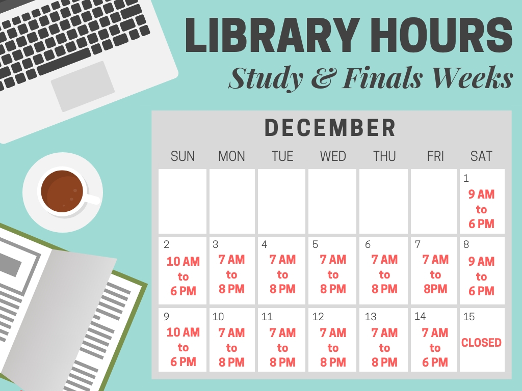 Extended hours for fall finals - NUNM Library